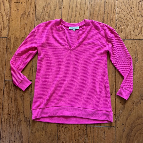 LOFT | Tops | Super Soft Xs Loft Waffle Top So Comfy Pretty Pink | Poshmark
